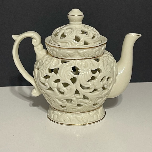 Accents | 75 Tall International Bazaar White Decorative Teapot Wgold ...